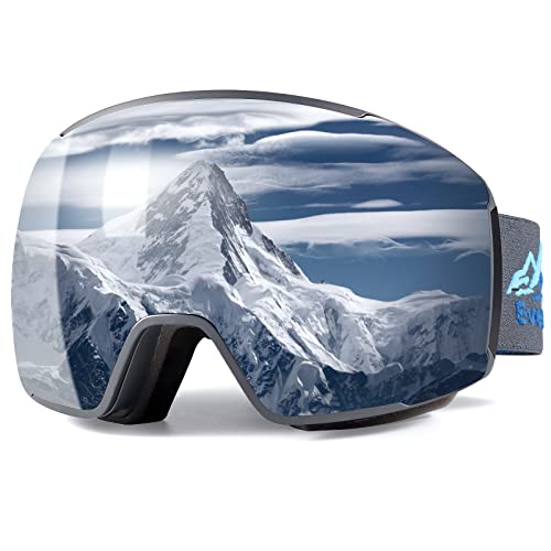 EverSport M81 Ski Goggles Pro, Magnetic Snowboard Snow Goggles for Women Men, UV Protection