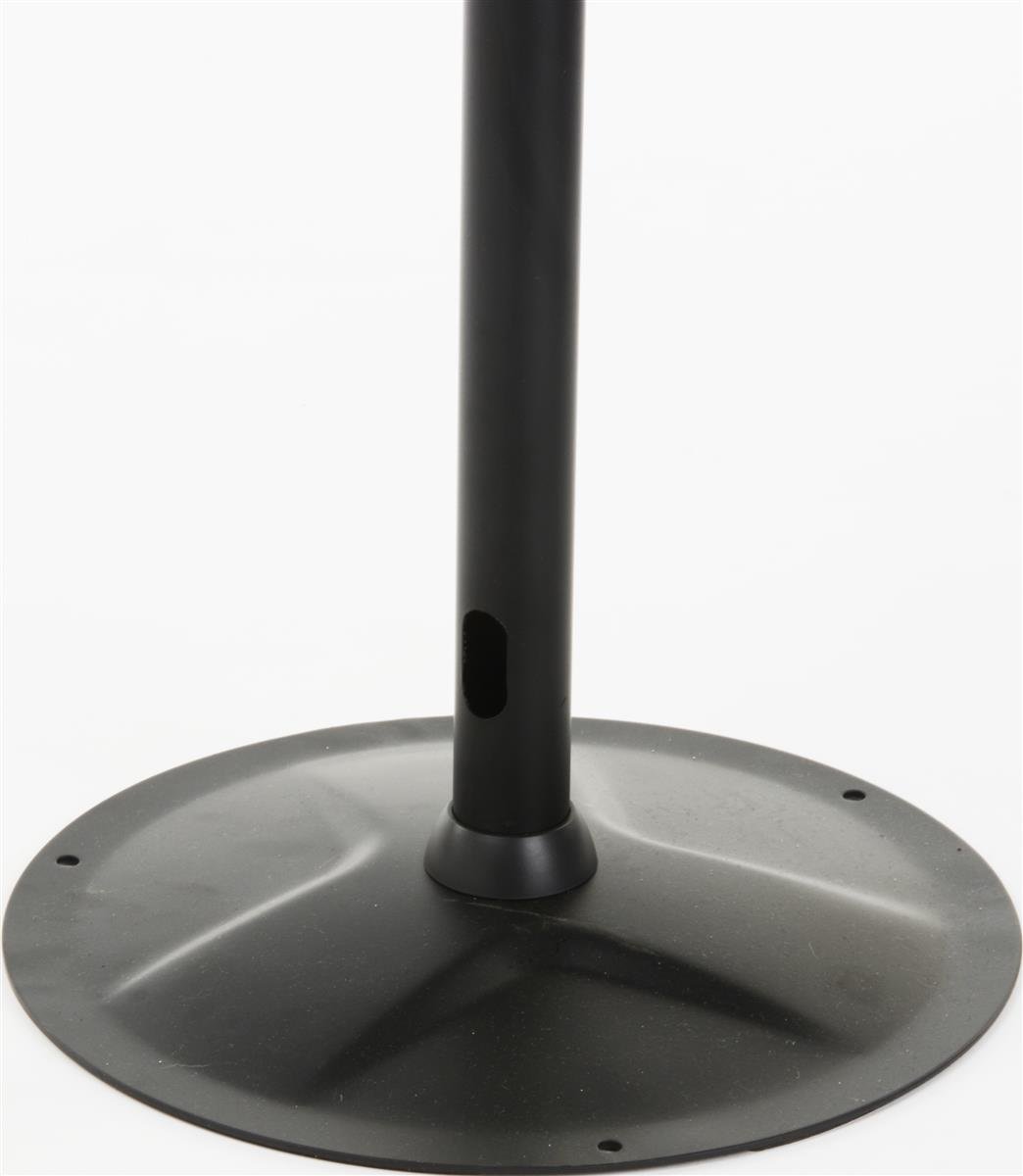 Displays2go iPad and Tablet Floor Stand, Locking, 360-degree Rotating Enclosure, Cable Management (Black Steel/Aluminum)