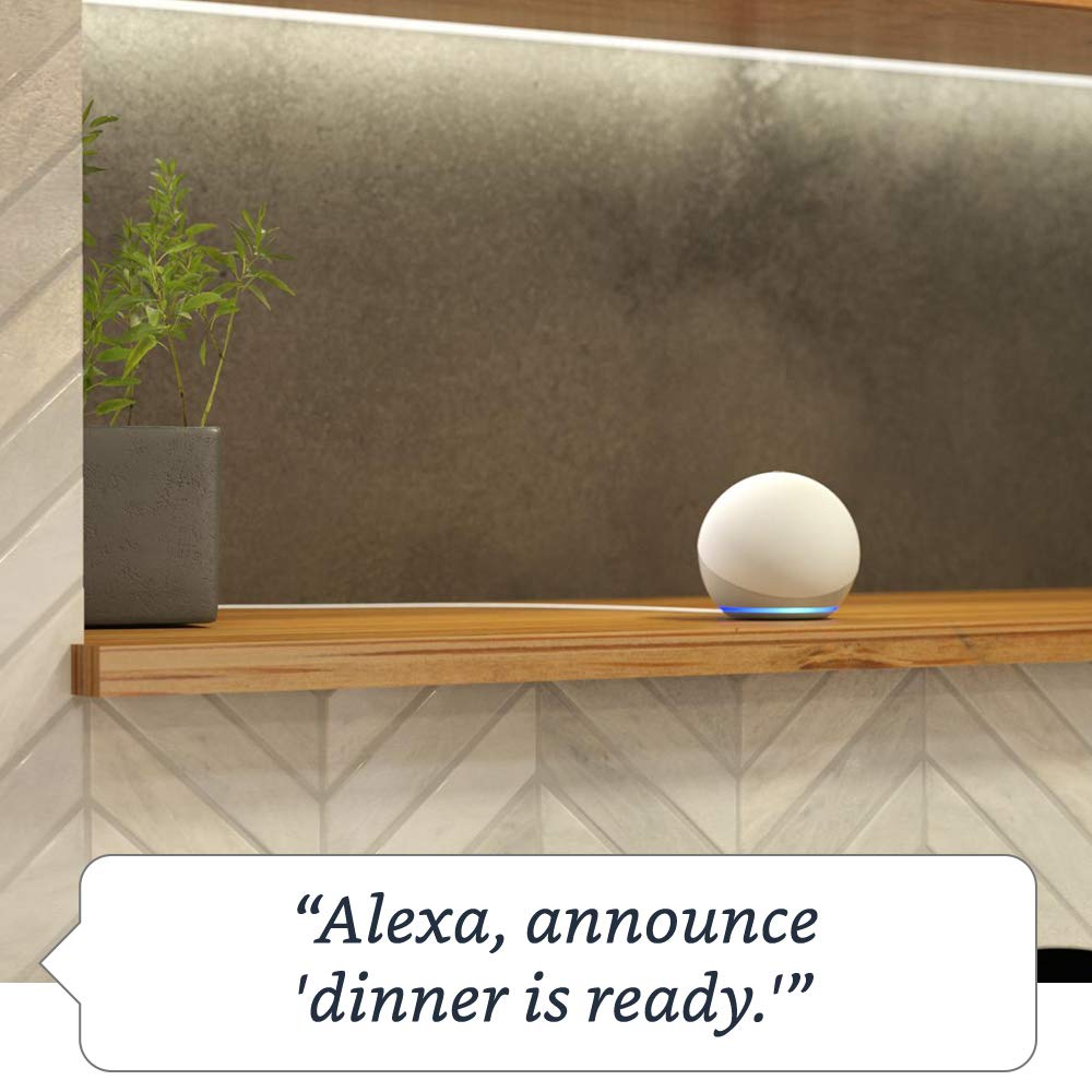 Echo Dot (4th Gen) | Smart speaker with Alexa | Glacier White