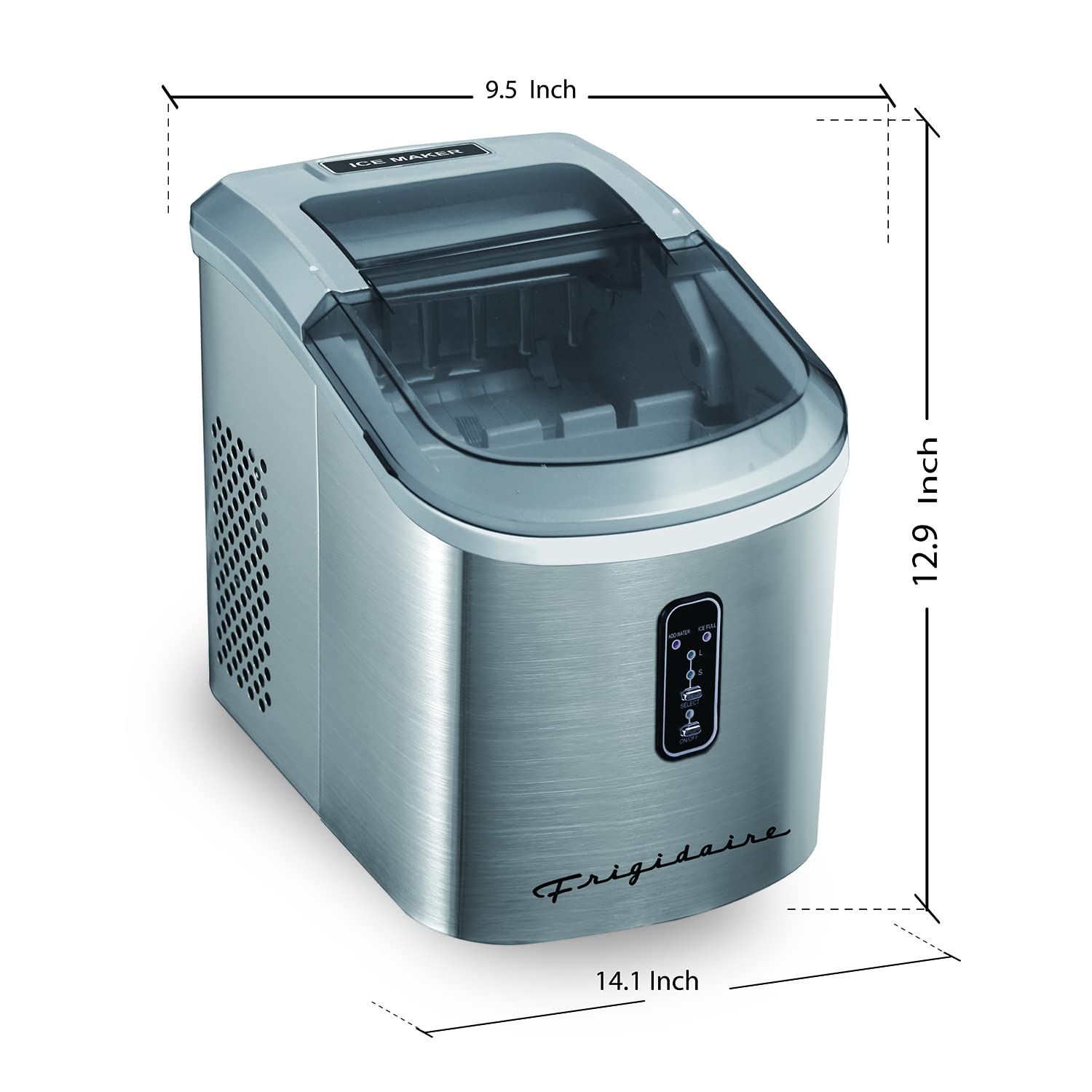 Igloo ICE103 Counter Top Ice Maker with Over-Sized Ice Bucket, Stainless Steel & 4 Ounce Stainless Steel Ice Scoop