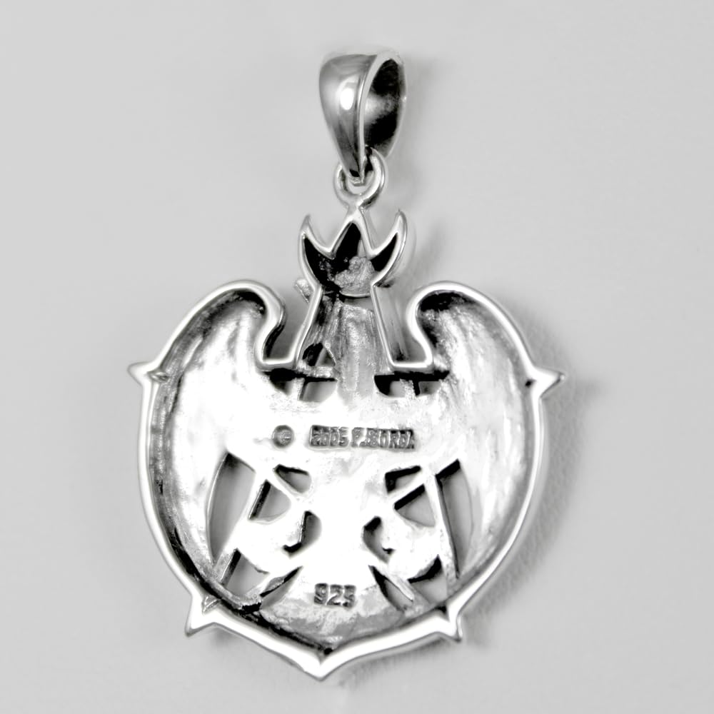 Dryad Design Raven Moon Pentacle Pendant 1" - Sterling Silver Gothic Wiccan Pagan Raven Jewelry