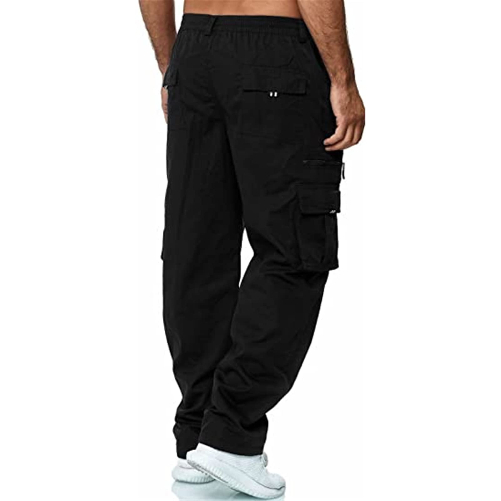 EndoraDore Men's Multi-Pocket Pants Outdoor Cargo Jogger Pant Work Hiking Tactical Loose Straight Trousers Sweatpants