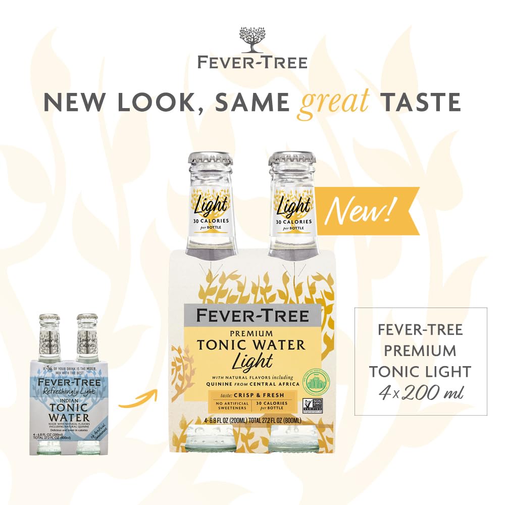 Fever-Tree Refreshingly Tonic Water, Light, 6.8 Fl Oz (Pack of 24)
