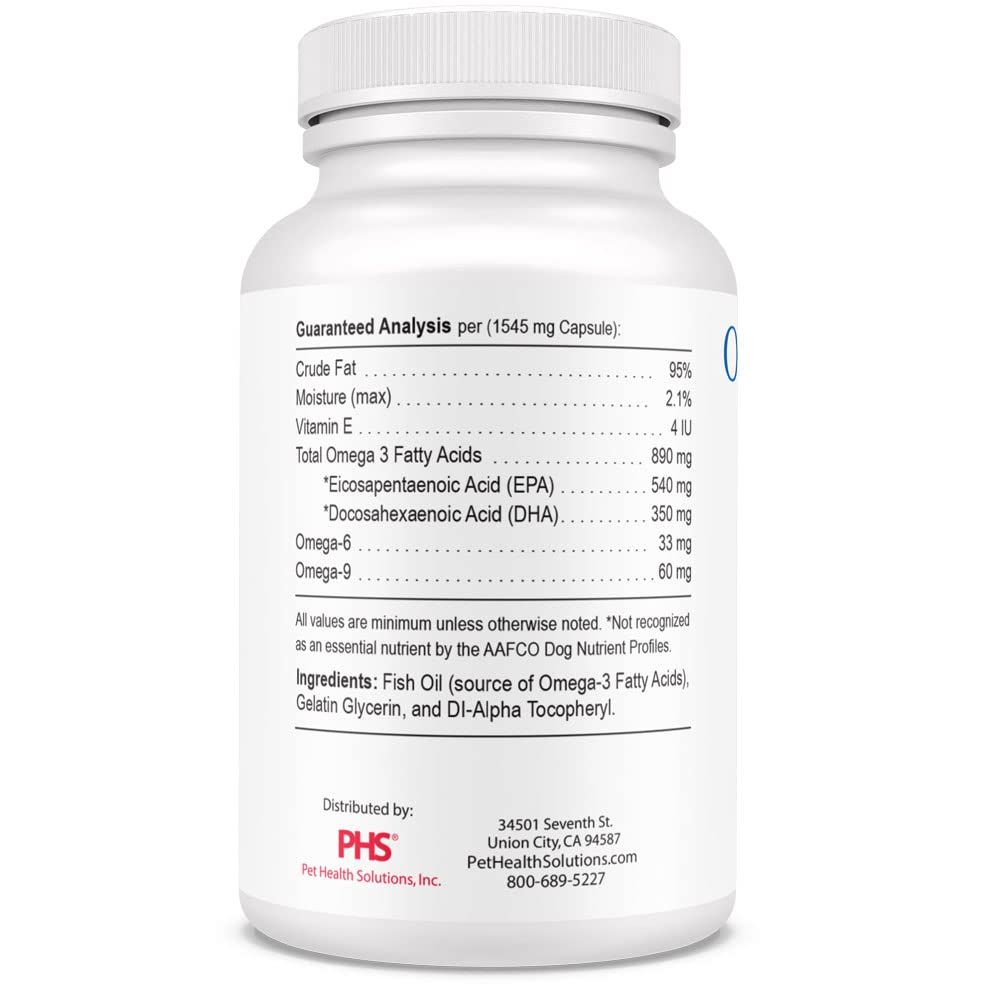 Omega-Caps High Potency Snip Tips for Medium to Large Breeds-Vet Formulated for Healthy Radiant Skin & Coat. Contains Omega 3 for Joint & Immune System Support, Easy to Dose, 60 Snip-tip Capsules