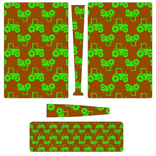 Green Tractor on Brown Full Protective Skin Cover Design Wrap Decal Sticker Compatible with PS5 Digital Edition Console and Controller