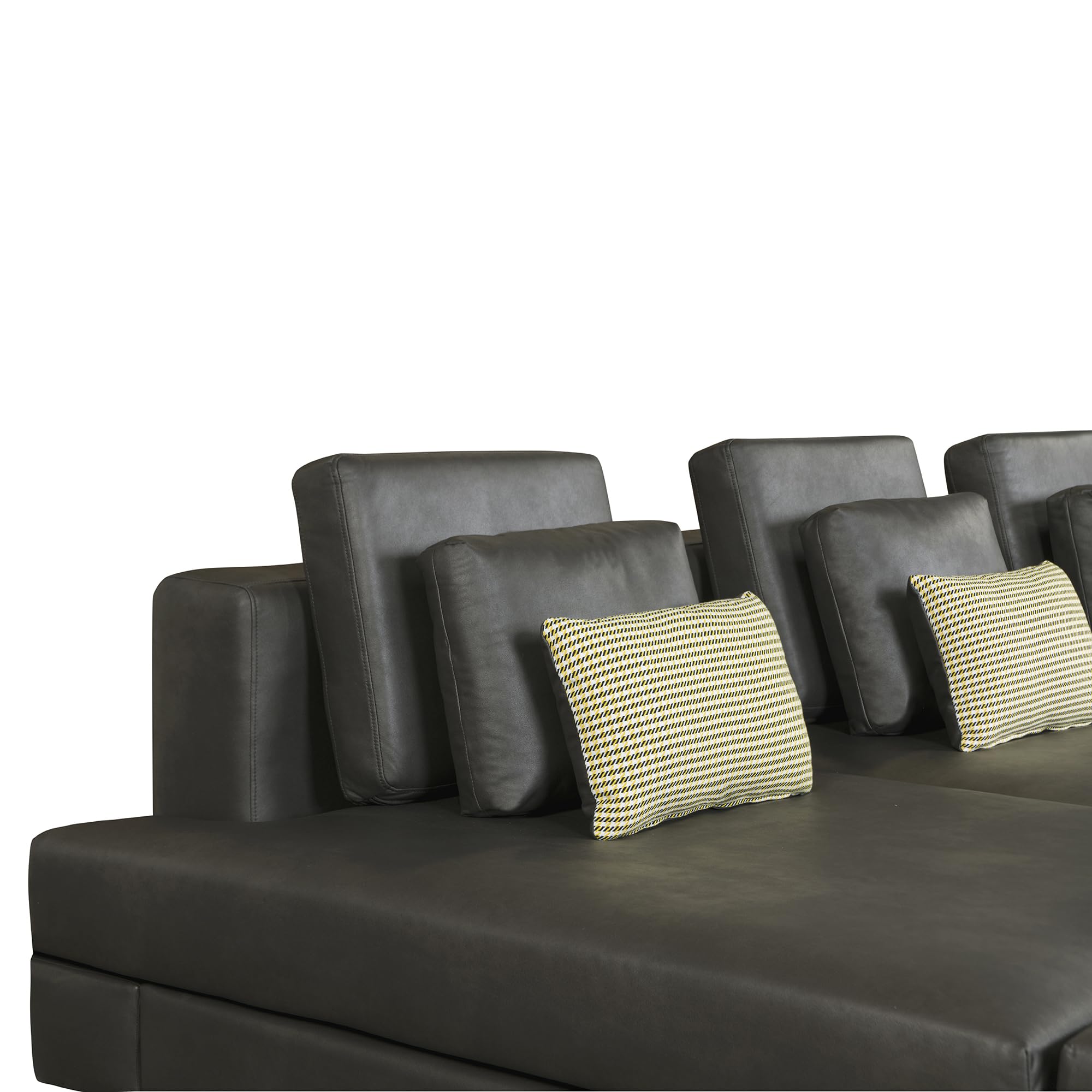 Olodumare Oversized Modular Technical Leather Sectional Sofa Couch,U Shaped Convertible Corner Couch with Reversible Chaise Lounge and Movable Ottoman, Living Room Furniture Sets,Grey
