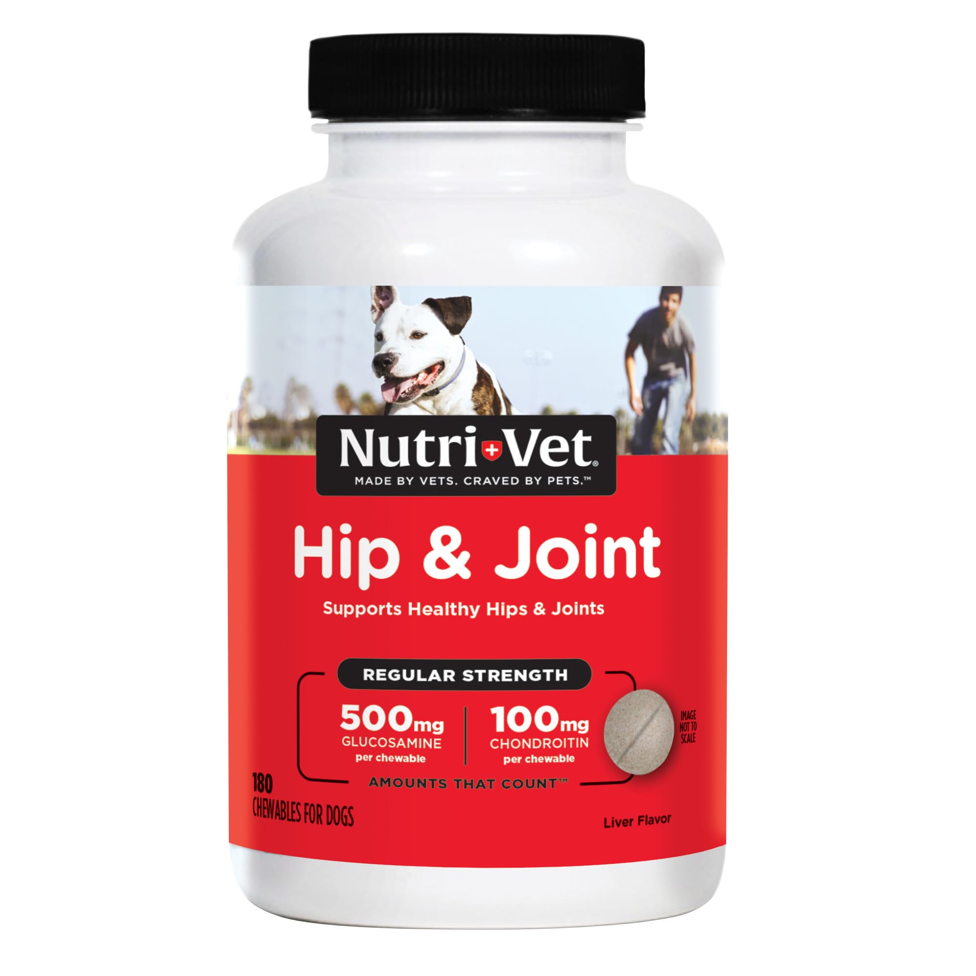 Nutri-Vet Hip & Joint Chewable Dog Supplements - Formulated with Glucosamine & Chondroitin for Dogs - 180 Count
