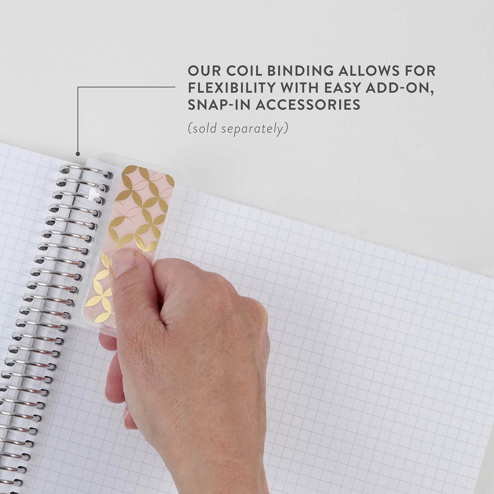Erin Condren 7" x 9" Spiral Bound Graph Paper Notebook - Watercolor Bouquet. 160 Page Writing, Drawing & Art Grid Ruled Notebook. 80Lb Thick Mohawk Paper. Stickers Included