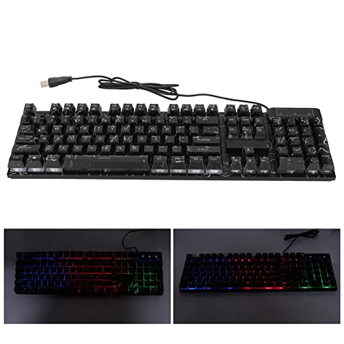 Kafuty-1 K500 Mechanical Gaming Keyboard,104 Keys RGB Backlit Wired Keyboard with Suspended Keycaps,Splashproof Drainage Hole,Ideal for Game,Office,Works,etc