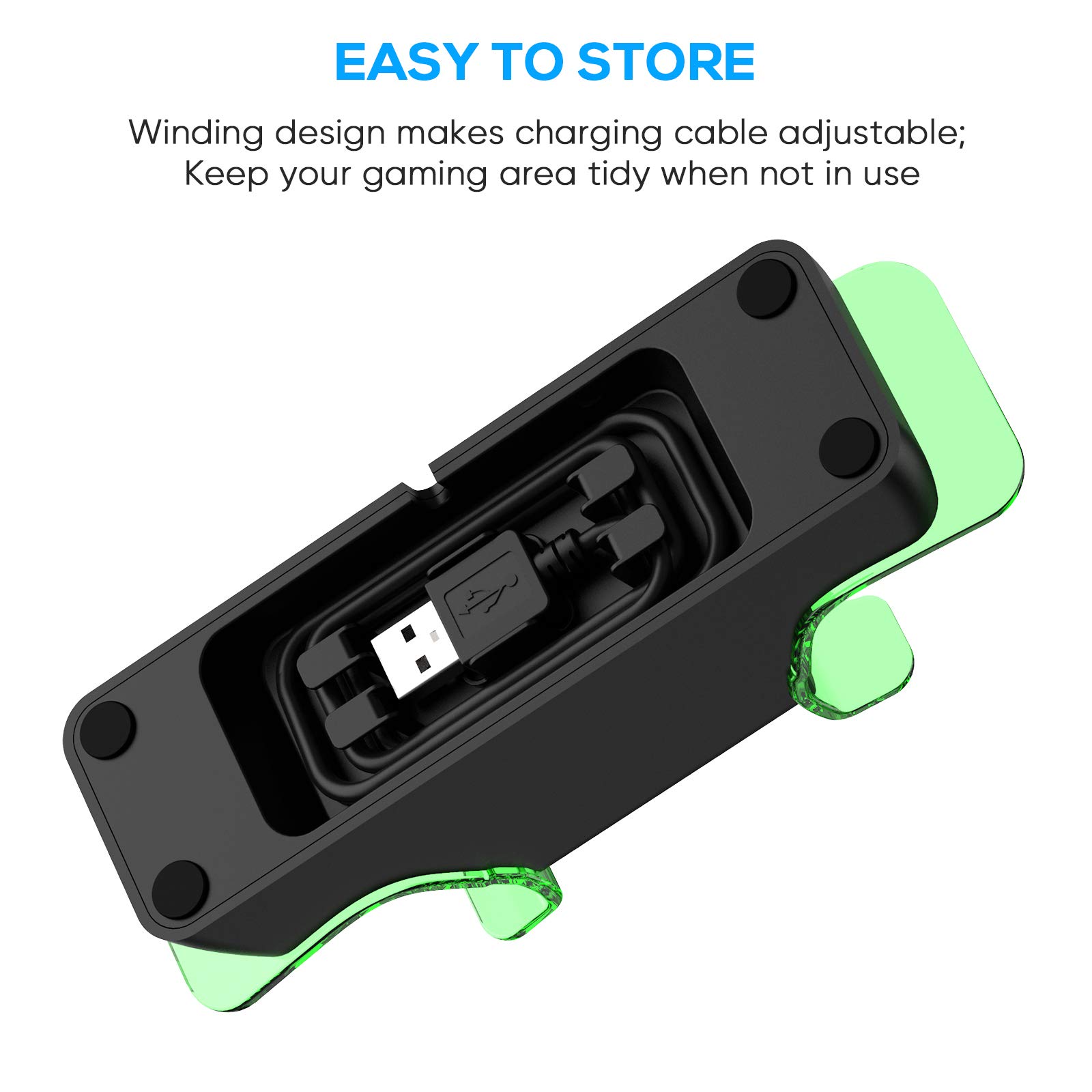 FASTSNAIL Controller Charger Station and Rechargeable Battery Pack 2 x 1400mAh for Xbox Series X|S, Dual Charger Dock with Charging Cable and LED Indicator