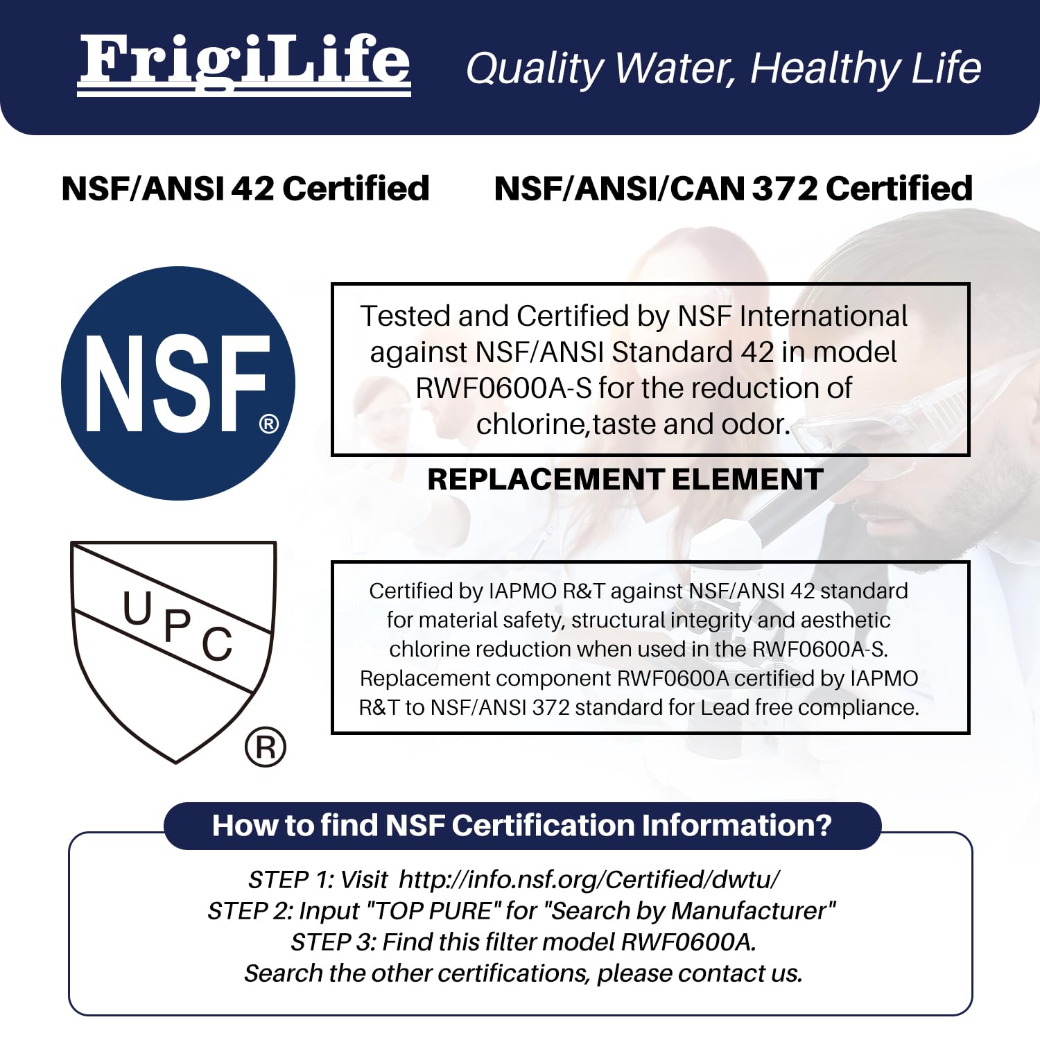 FRIGILIFE RWF0600A Replacement for GE MWFP, MWFA, MWFAP, MWFINT, GWF, GWFA, HWF, HWFA, HDX FMG-1, Smartwater, WFC1201, GSE25GSHECSS, 197D6321P006 (4 Pack)