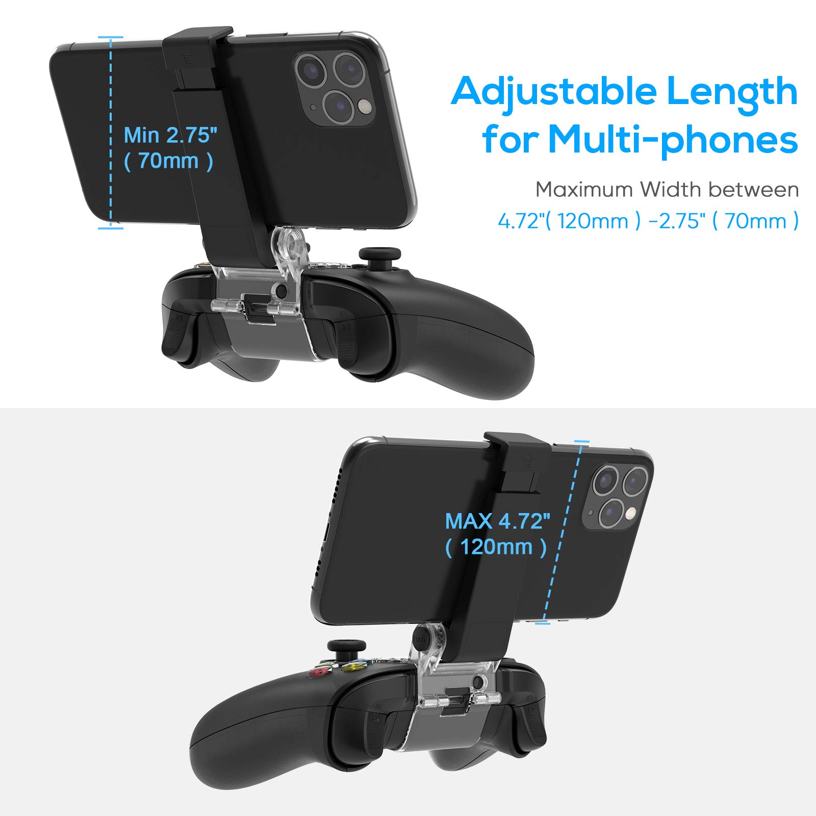 FASTSNAIL Phone Mount Clip for Xbox One S/X for Xbox Series S/X Controller, Free Rotation Clip Clamp Holder Handle Bracket for X-Series S/X-Series X and for Xbox One/One S/One X Wireless Controller