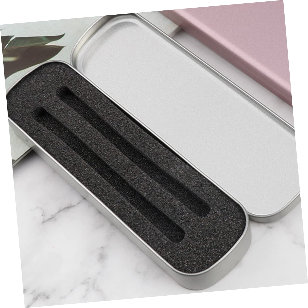Didiseaon Small Pen Case 3pcs Box Tinplate Box Sponge Pen Student Portable Pens + Pencil
