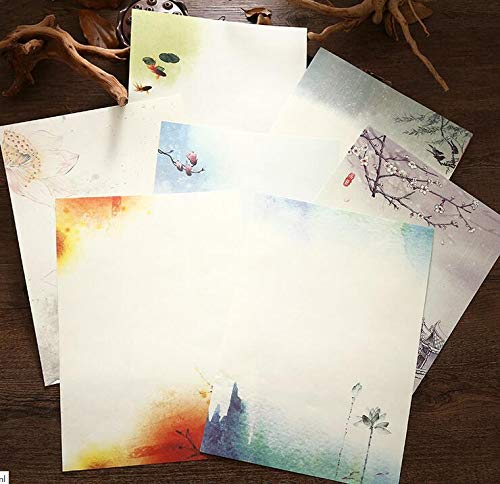 Retro Stationery Paper And Envelopes Set Letter Paper A4- Cute Kawaii Special Design Chinese Style Writing Stationery Paper Envelopes-32 Pack Stationery Paper and 16 Pack Envelopes(Retro)