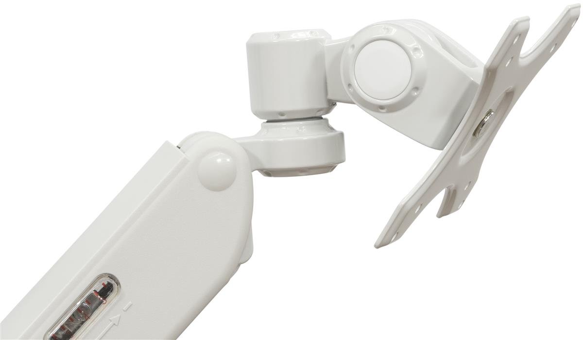 Displays2go Wall Mounted Computer Station, Monitor Mount, CPU Holder, Adjustable Arms (DWSSW01WT)