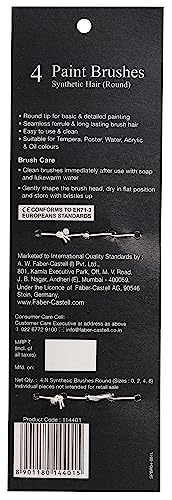 Faber Castell Round Synthetic Hair Paint Brush - Set of 4