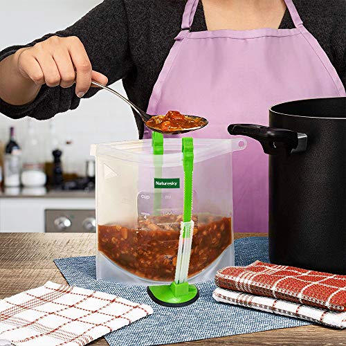 Reusable Silicone Food Storage Bags - Reusable Silicone Food Bag 6 Pack Airtight Food Fresh Preserving Bag for Sandwich, Vegetables,Snack,Liquid,2 Large and 4 Medium