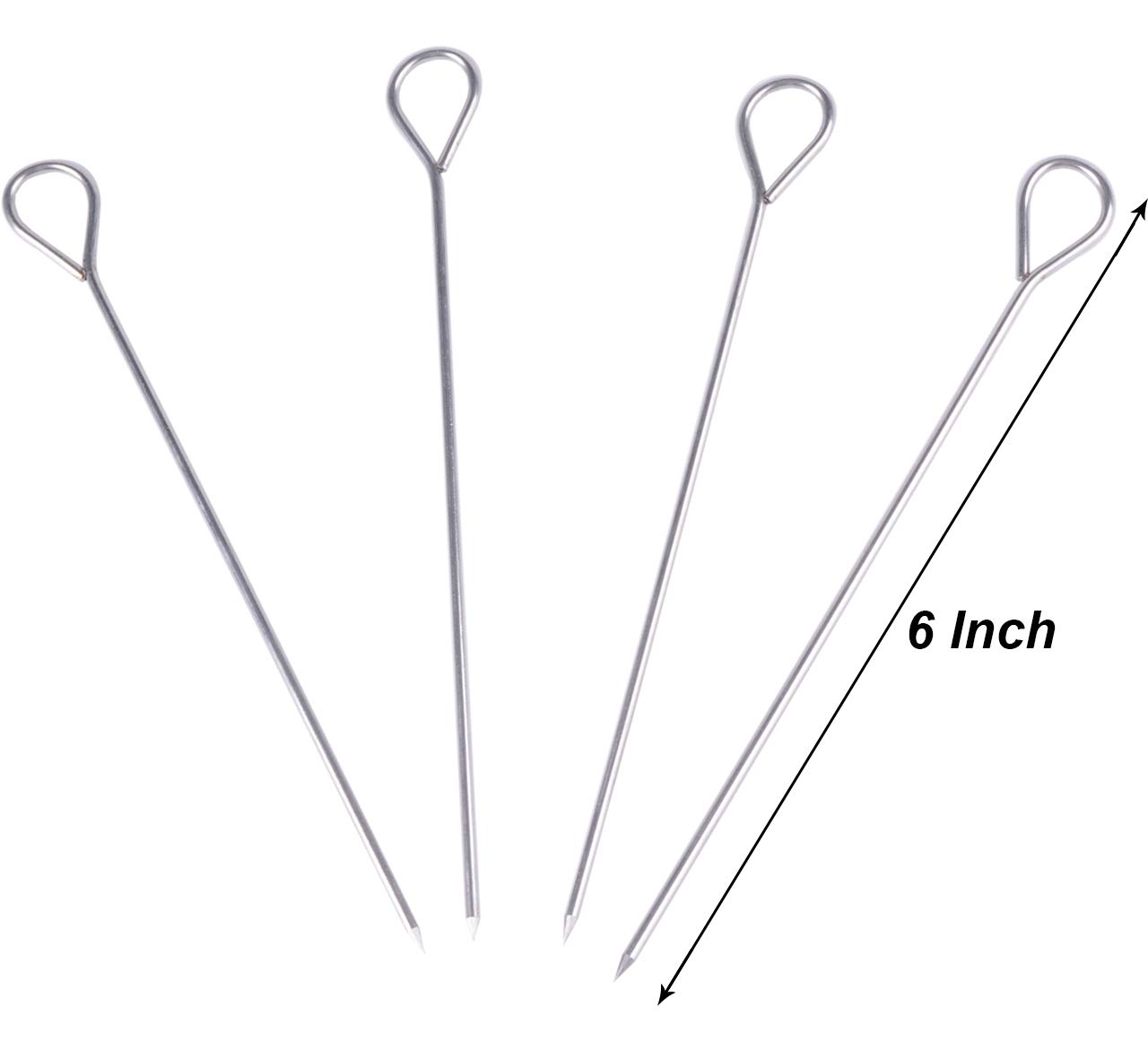 HONSHEN Turkey Lacers for Trussing Turkey,6 inches Stainless Steel metal skewers,Set of 12