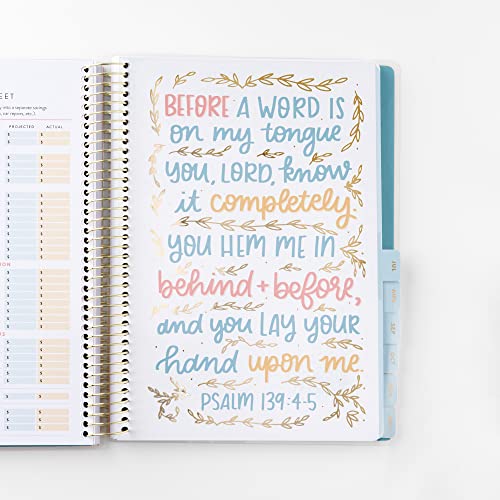 PPP 2023 Home Planner (Blue Leaf) | Work from Home Planner w/Stickers | Daily Checklist | Monthly Budget Worksheet | Monthly Calendar Layout | Vacation Checklist | Coil Binding | Poly Laminated Cover