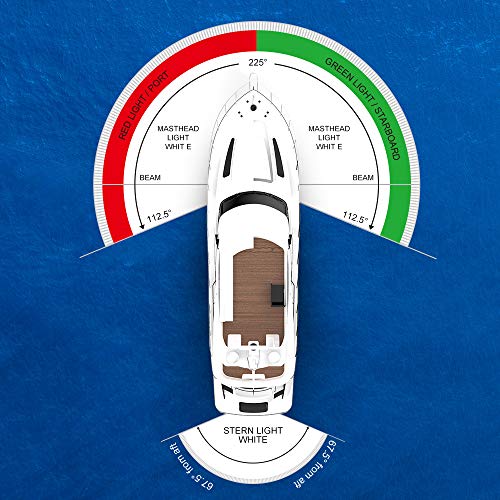 Sebnux White LED Fold Down Boat Stern Light Boat Anchor Light for Pontoon and Fishing Boat (12")