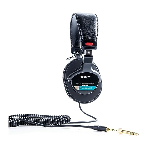 Sony MDR7506 Folding Professional Closed Ear Headphones Bundle with Knox Gear Nylon Braided 3.5mm Audio Extension Cable (2 Items)
