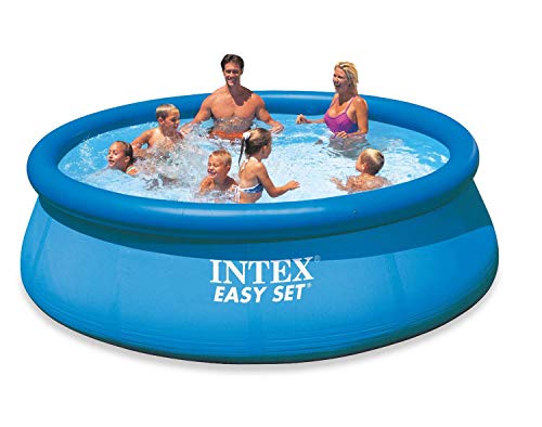 Intex 12 Foot by 30 Inch Easy Set Inflatable Above Ground Swimming Pool with 530 GPH Krystal Clear Filter Pump for Children and Adults, Blue