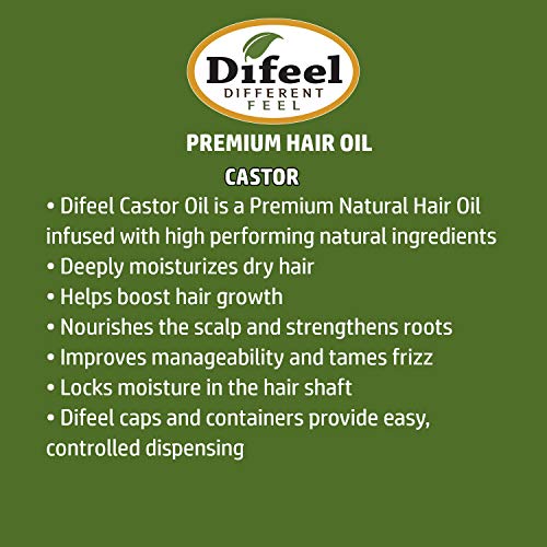 Difeel Premium 99% Natural Castor Hair Oil 7.1 ounce (2-Pack)