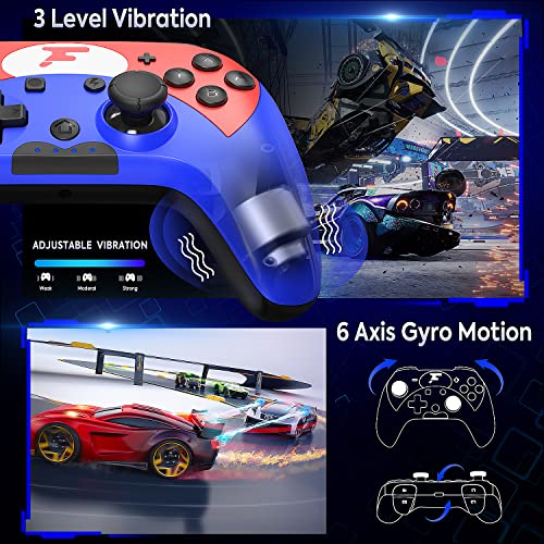 GHavii Wireless Switch Controller for Switch/Switch Lite/OLED, Replace for N-Switch Controller Wireless, Extra Switch Pro Controller with Wake-Up, Macro, Turbo, Vibration, Motion, Pro Switch Remote