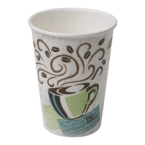 Dixie PerfecTouch WiseSize Coffee Design Insulated Paper Cup, 16oz Cups and Lids Bundle (16 oz, 150 Cups, 150 Lids)