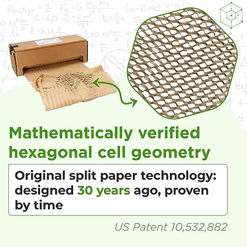 IDL Packaging HexcelWrap Cushioning Kraft Paper 15.25" x 300' in Self-Dispensed Box β Eco-Friendly Honeycomb Alternative to Bubble Wrap β Innovative Packing Paper Roll for Shipping and Moving
