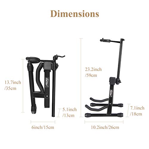 Eastar EST-006 Violin Stand Viola Stand with Bows Hook Holder Portable Adjustable