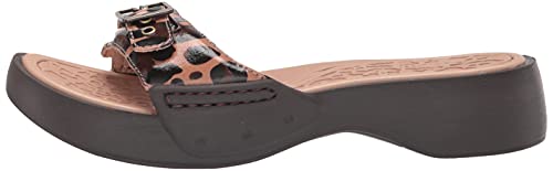 Dr. Scholl's Shoes Women's Rock On Slide Sandal, Brown Leopard, 8