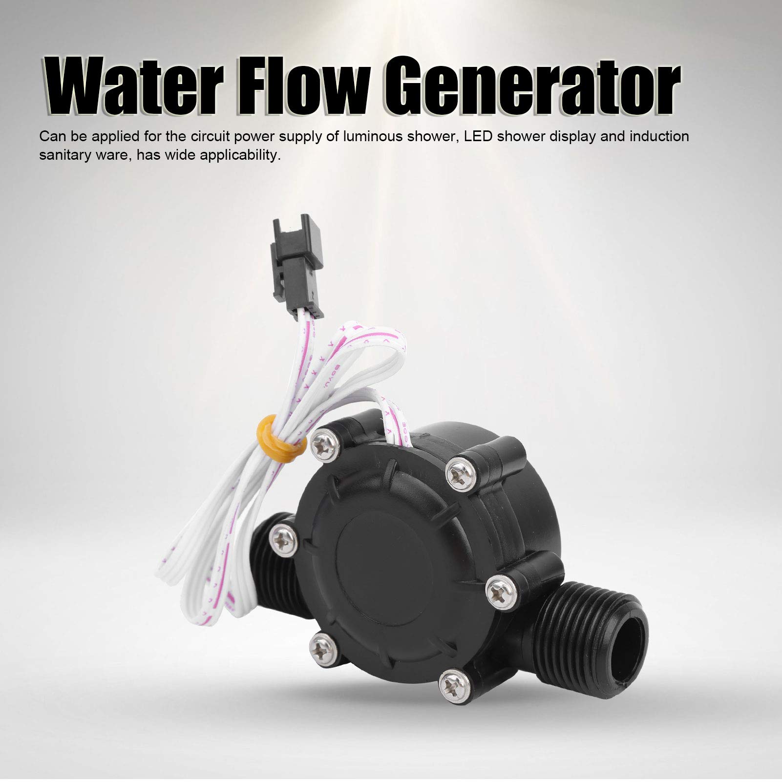 Kadimendium 3 Phase Hydro Generator AC 0-20V Multipurpose Water Turbine Generator Brushless Waterproof Water Flow Generator for Shower Head