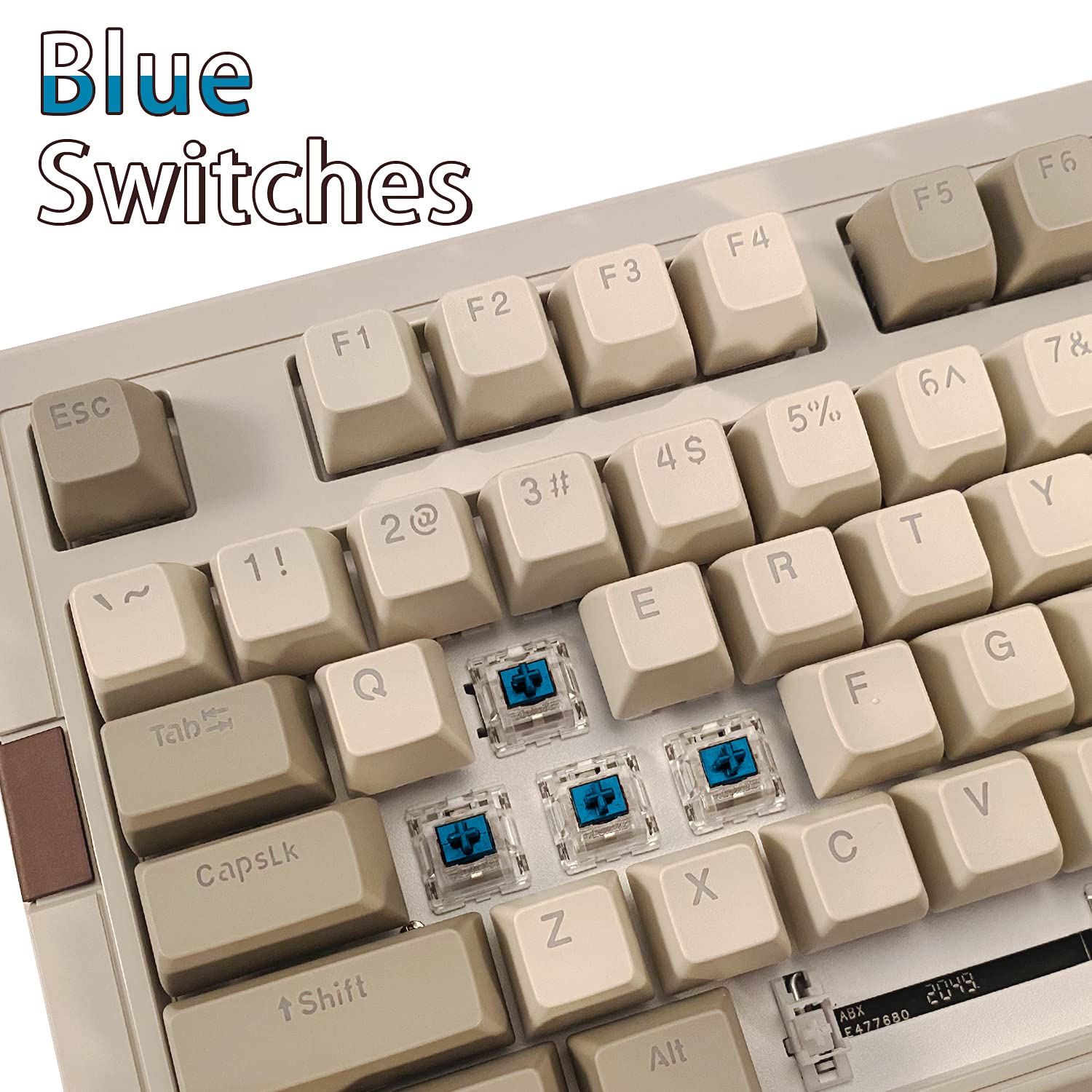 FLAGPOWER AK510 Retro RGB Mechanical Gaming Keyboard 104 Keys Anti-Ghosting - PBT SA Spherical Keycaps - Classic Grey-White Matching - RGB Backlight - Blue Switches