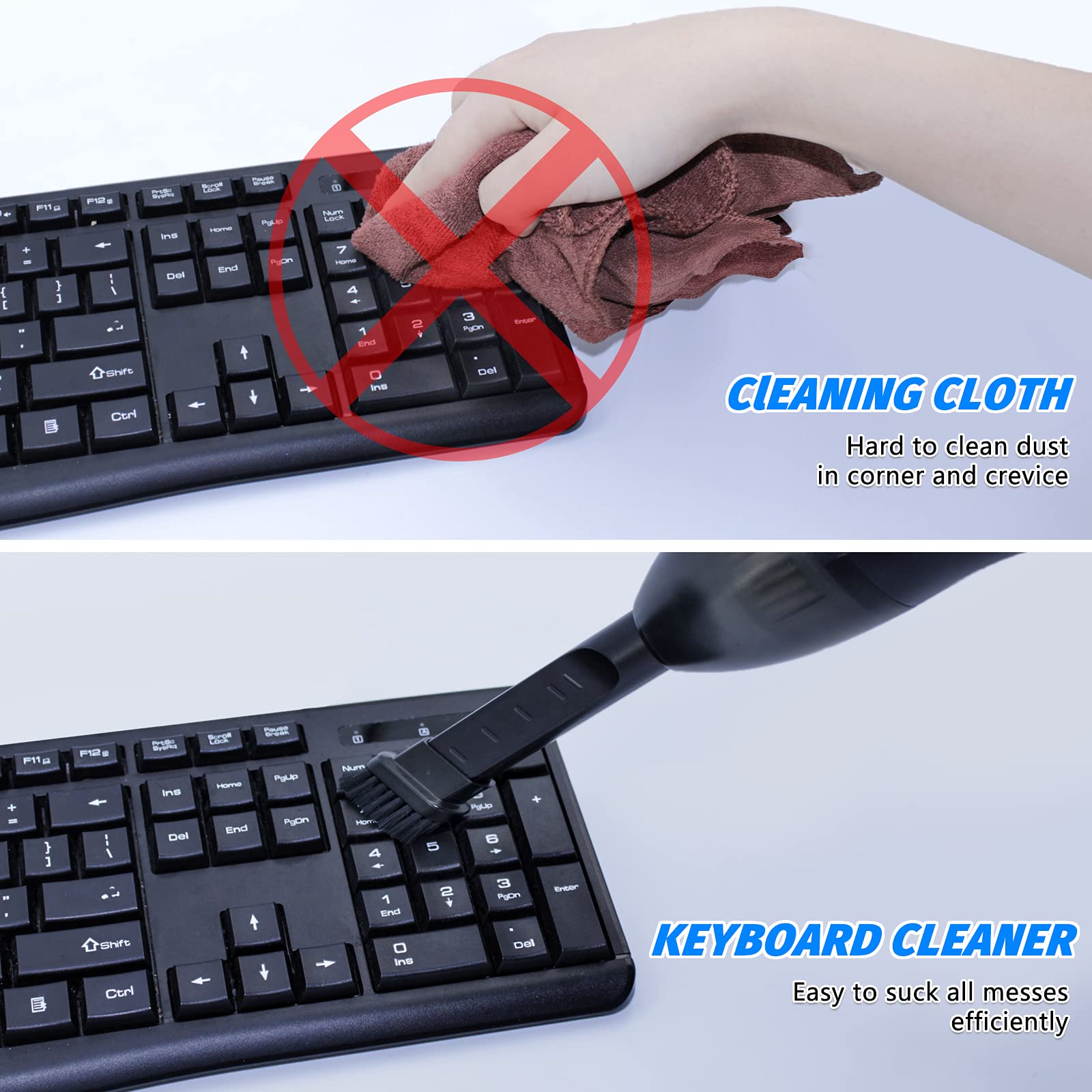 Hayousui 4.3Kpa Keyboard Vacuum Cleaner Mini:Handheld Computer Vacuum Cordless for Car Laptop Sewing Machine Portable Keyboard Vac USB Desk Crumbs Dust Cleaners