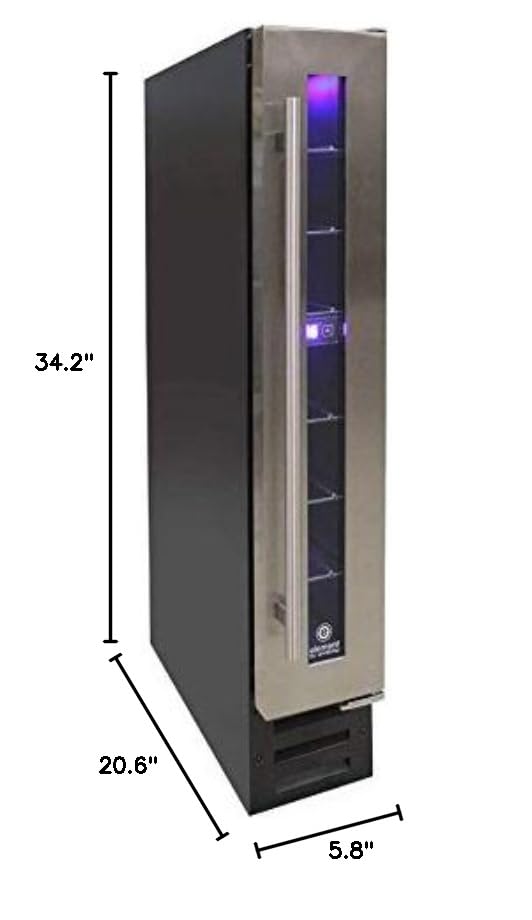 Vinotemp 7 Bottle Built-in Style Wine Cooler with Stainless Steel Door Trim and Dual Pane Glass