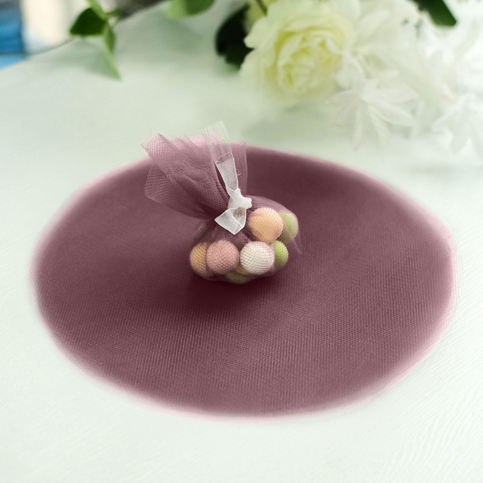 Efavormart 25pcs/ pk 9" Tulle Circles for Party Decorations Banquet Event Sewing DIY Crafts Fabrics Sewing - Dusty Blue
