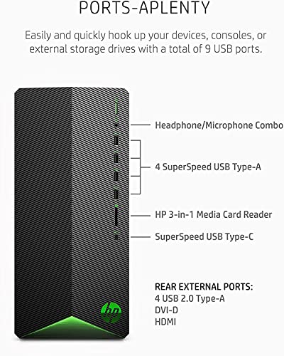 HP Newest Pavilion TG01 Gaming Desktop PC, Intel 6-Core i5-10400F Upto 4.3GHz, 64GB RAM, 512GB PCIe SSD, NVIDIA GeForce RTX 3060 12GB GDDR6, WiFi, Windows 11 Pro + Keyboard & Mouse, HDMI Cable