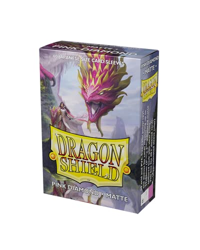 Dragon Shield Japanese Size Sleeves – Matte Pink Diamond 60CT - Card Sleeves Smooth & Tough - Compatible with Pokemon, Yugioh, & More– TCG, OCG