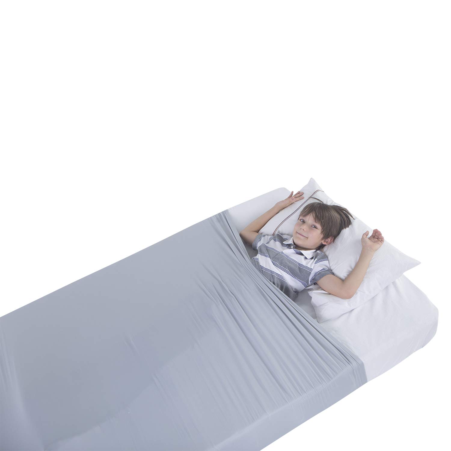 Special Supplies Sensory Bed Sheet for Kids Compression Alternative to Weighted Blankets - Breathable, Stretchy - Cool, Comfortable Sleeping Bedding (Grey, Twin)