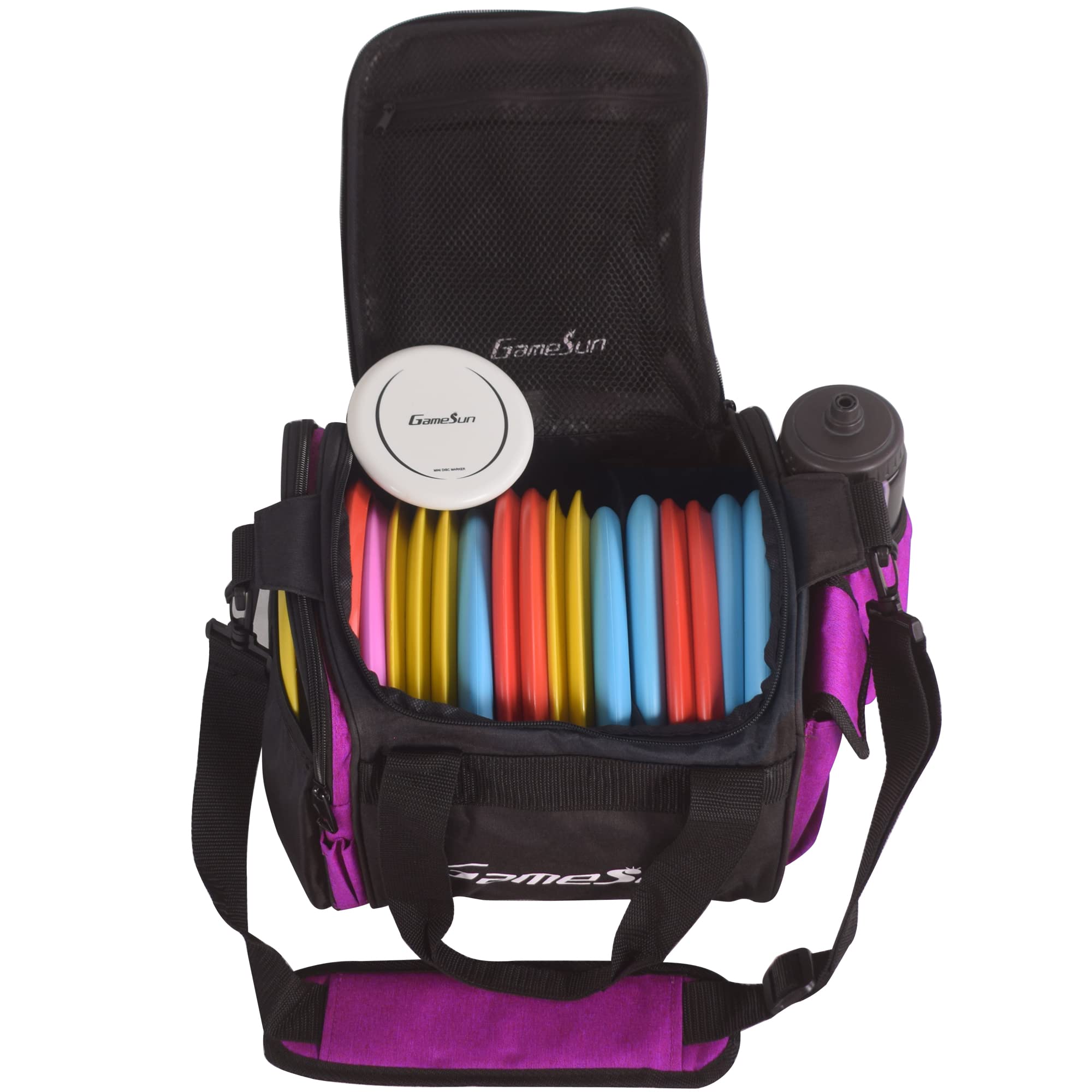 GAMESUN Disc Golf Starter Set,Disc Golf Set with 6 Discs, 1 Marker,1 Towel and Starter Disc Golf Bag Fairway Driver GS-D04N-PK