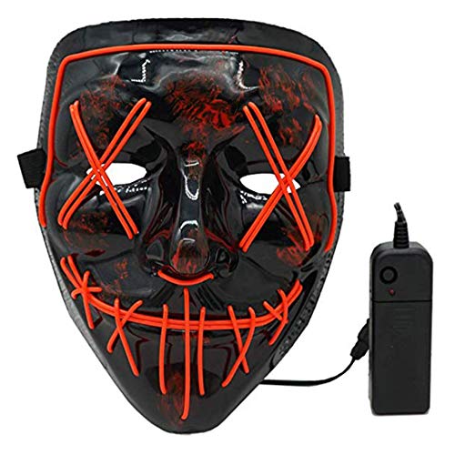 Digcreat Halloween Glowing Mask, LED Light up Masks for Gifts, Festival, Halloween Party(Red)