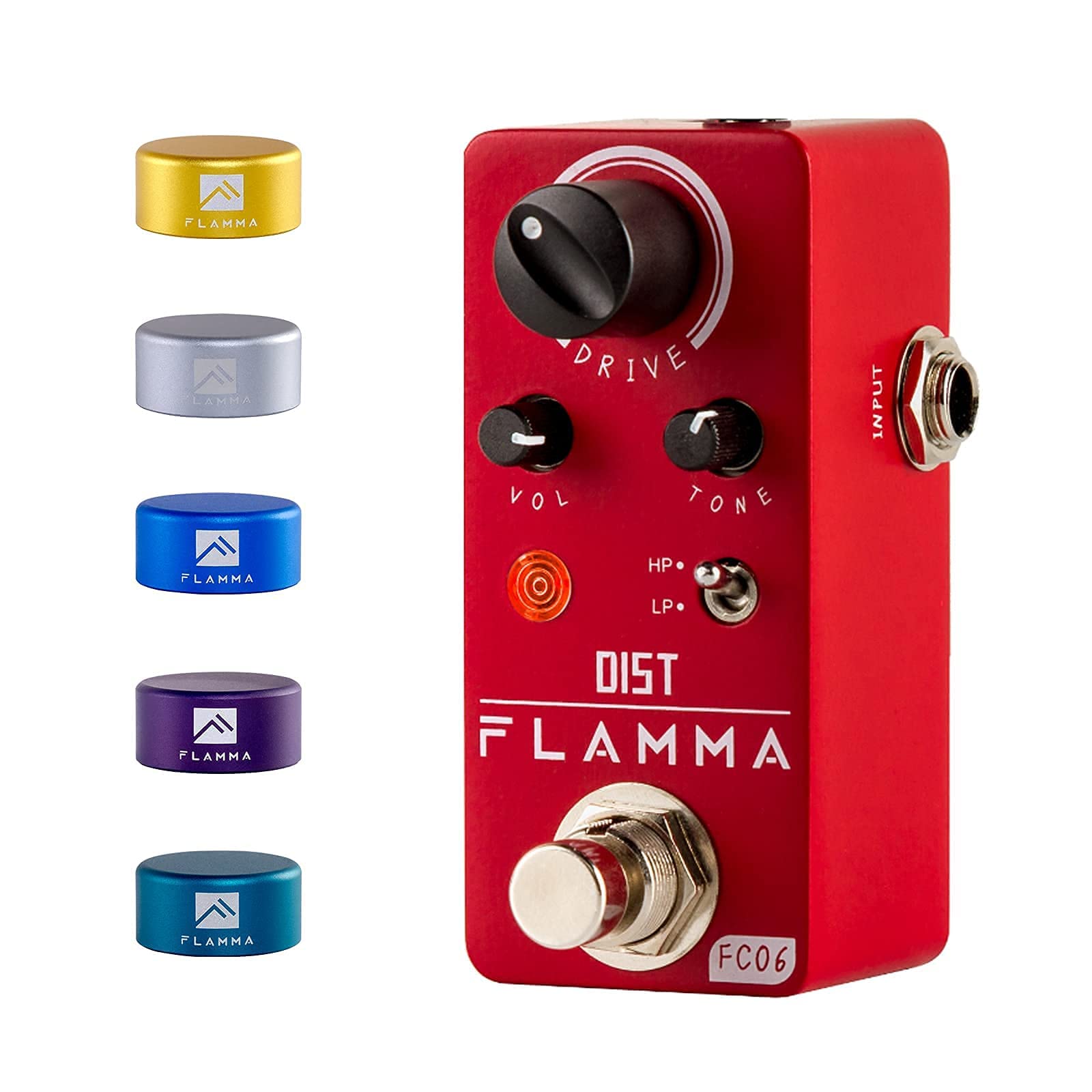 FLAMMA FC06 Distortion Pedal Guitar Pedal Footswitch Toppers 5 Pcs