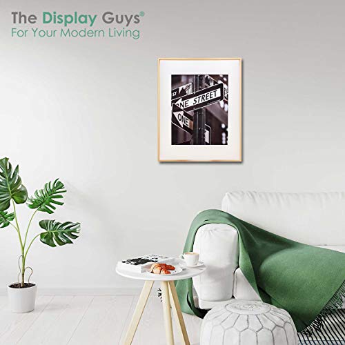 TheDisplayGuys - Contemporary Aluminum Picture Frame - Tempered Glass - 20x24 matted to 16x20 - Gold - Wall Hanging
