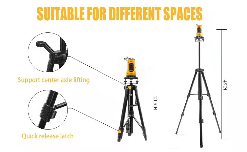 LAND Laser Level Kit Class Laser Ⅱ,Self-Leveling laser Cross Level,Horizontal and Vertical Points Rotatable 360 Degree Suitable for interior design(Lightweight Tripod,Battery Included )