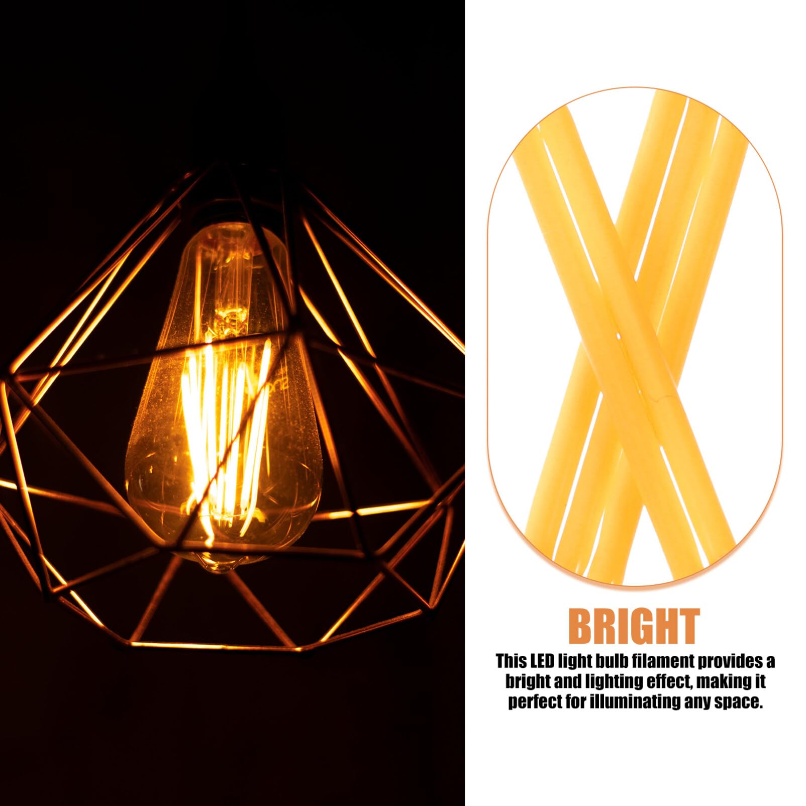 PRETYZOOM 100pcs Replacement Filament, Edison Bulb LED Filament Warm Light Bulb Filament Parts Retro Bulb Led Filament Led Lamp Parts Incandescent Light Accessories