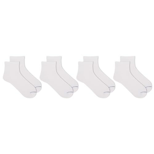 Dr. Scholl's Women's 4 Pack Diabetic and Circulatory Non Binding Ankle Socks, White, Shoe Size: 4-10