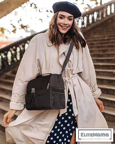 Wearable Breast Pump Bag with Cooler, Compatible with Willow, Elvie, Momcozy Breast Pump, Stylish Insulated Storage Container Case for Hand Free Breast Pump