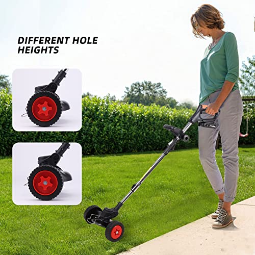 Weed Wacker Cordless Weed Eater,3-in-1 Lightweight Push Grass String Trimmer Edger,21V Li-Ion Battery Powered,3 Lawn Tools with Lightweight Wheeled for Home Garden Yard Mowing(Black)