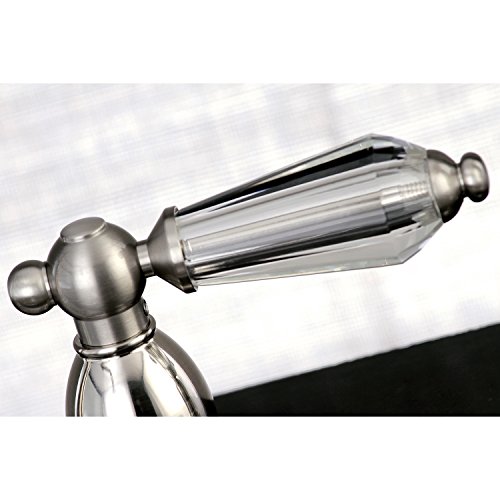 Kingston Brass KB1758WLLBS 8" Centerset Kitchen Faucet with Brass Sprayer, 8-5/8" in Spout Reach, Brushed Nickel
